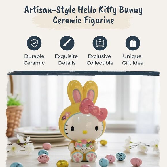 Blue Sky Clayworks | Holiday | Hello Kitty Yellow Easter Bunny Figurine ...